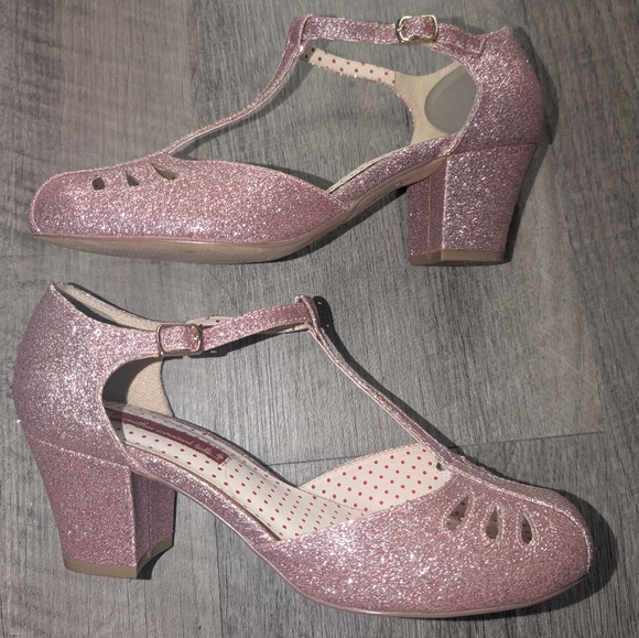 B.A.I.T. | Shoes | Bait Pink Glitter Sparkle Dance Heels 9 Vintage Glam ...